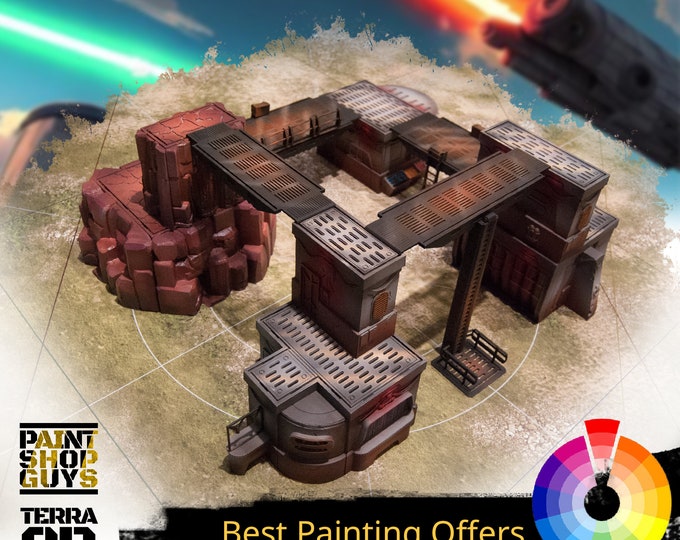 Shattered Galaxy: 4 Building Big Set Sci-fi Terrain for 32-40mm, Star ...