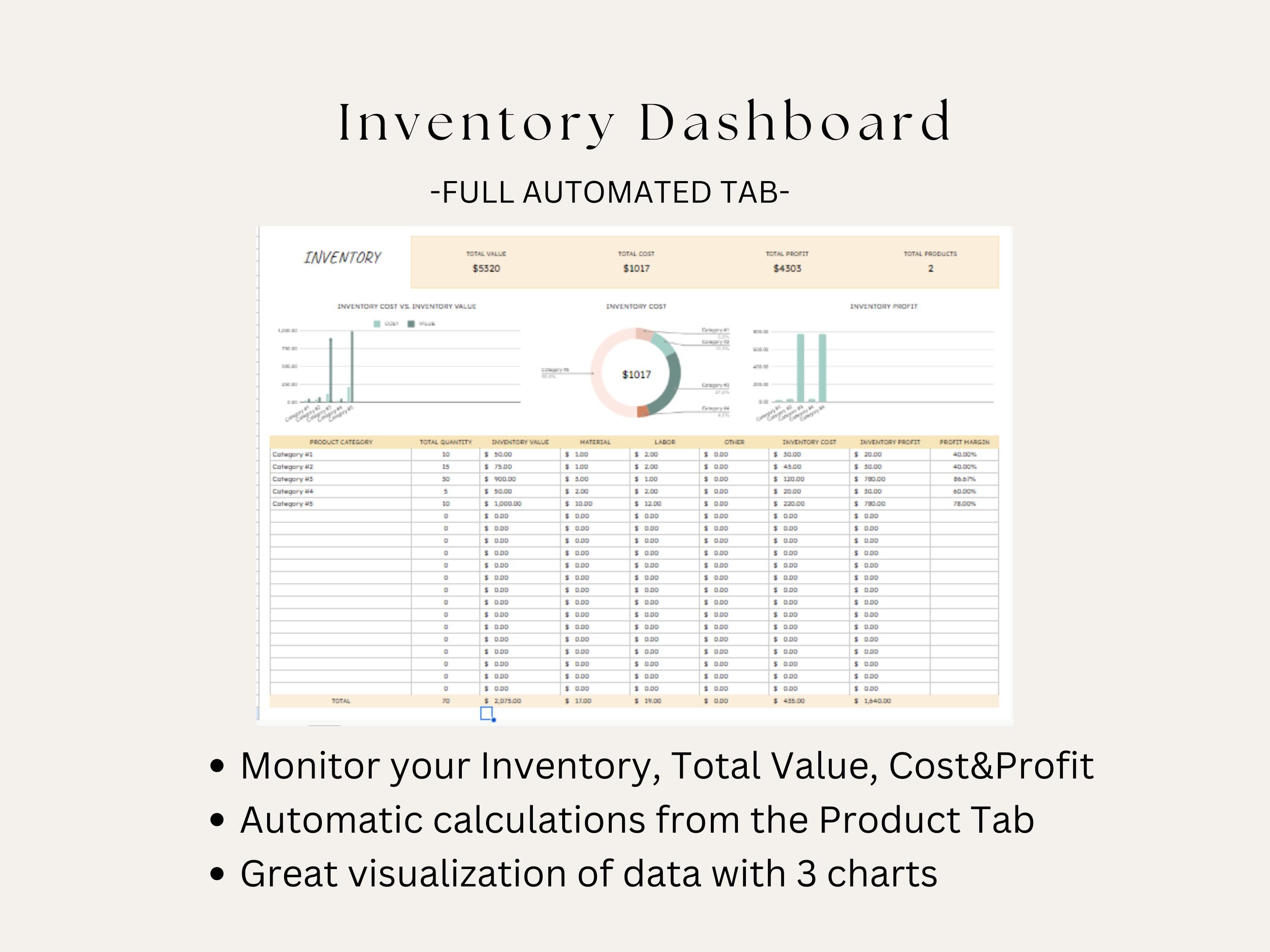 Inventory Tracker Spreadsheet for Small Business Inventory Management ...