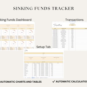 Sinking Funds Tracker: Budget Planner Spreadsheet (google Sheets) - Etsy