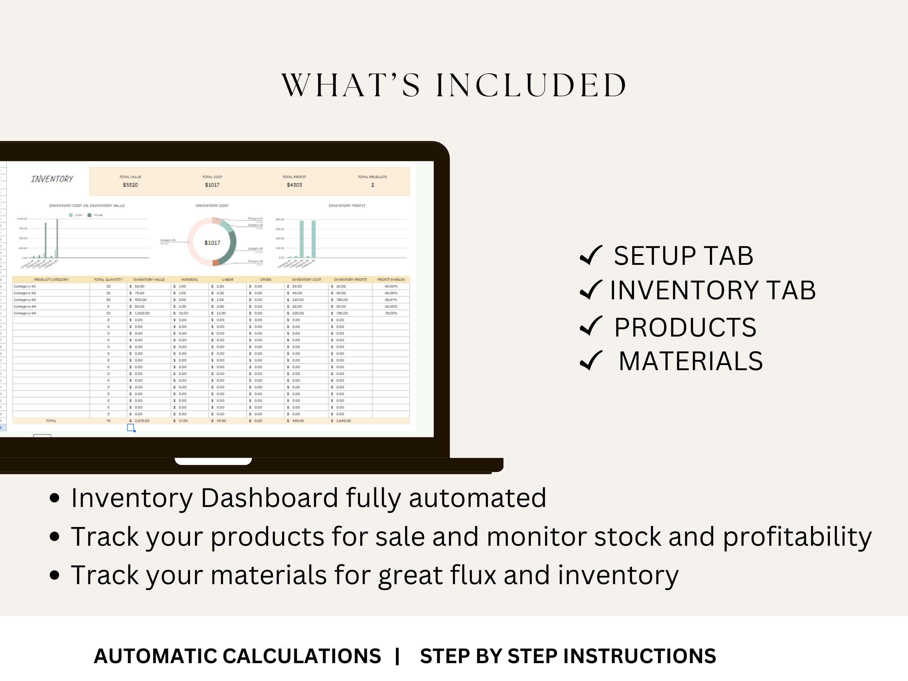 Inventory Tracker Spreadsheet for Small Business | Inventory Management ...
