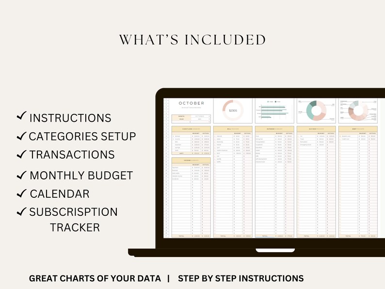Monthly Budget Spreadsheet. Easy Budget Template. Budget Template ...