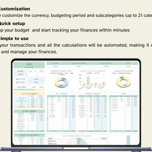 Monthly Budget Spreadsheet. Simple Budget Planner. Budget Template ...