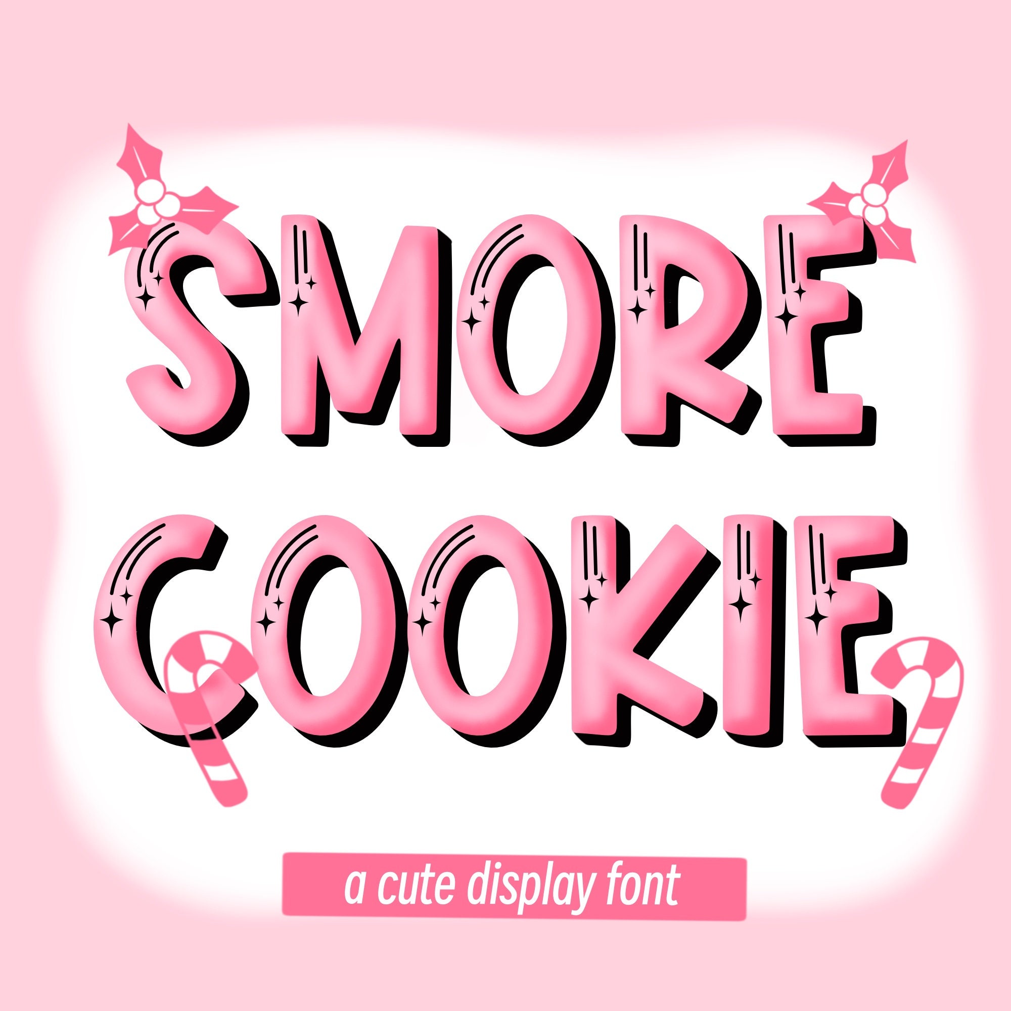 Cute Font Block Font Bold Font Decorative Font Holiday - Etsy