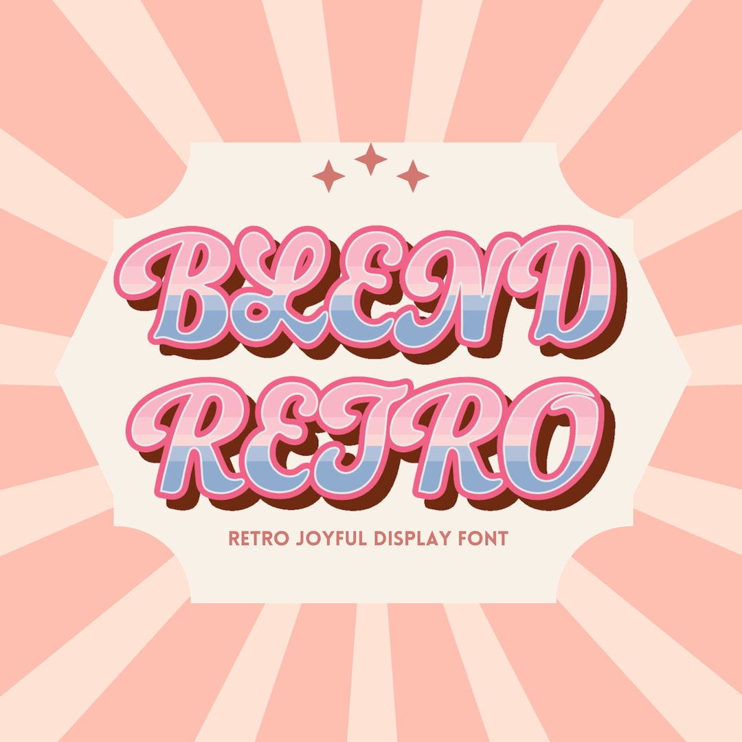 Retro Fonts,display Fonts,groovy Font,cute Fonts, Canva Font, Procreate ...