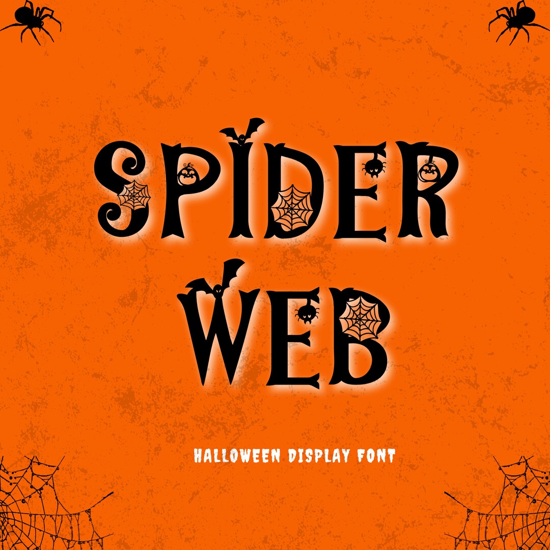 Spiderweb Font a Halloween Fontdisplay Fontcricut - Etsy
