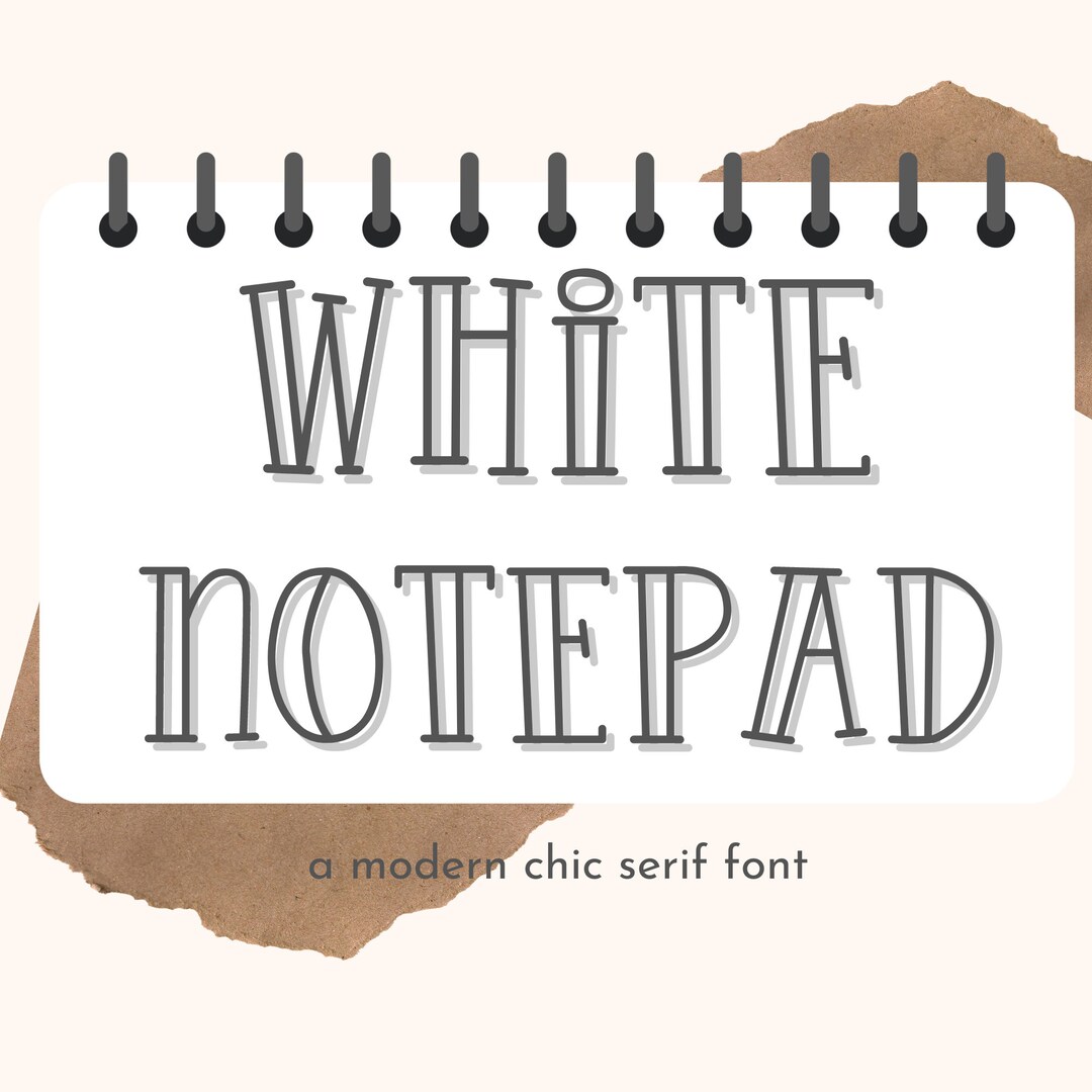 WHITE NOTEPAD FONT Fun and Neat Handwriting for Digital - Etsy