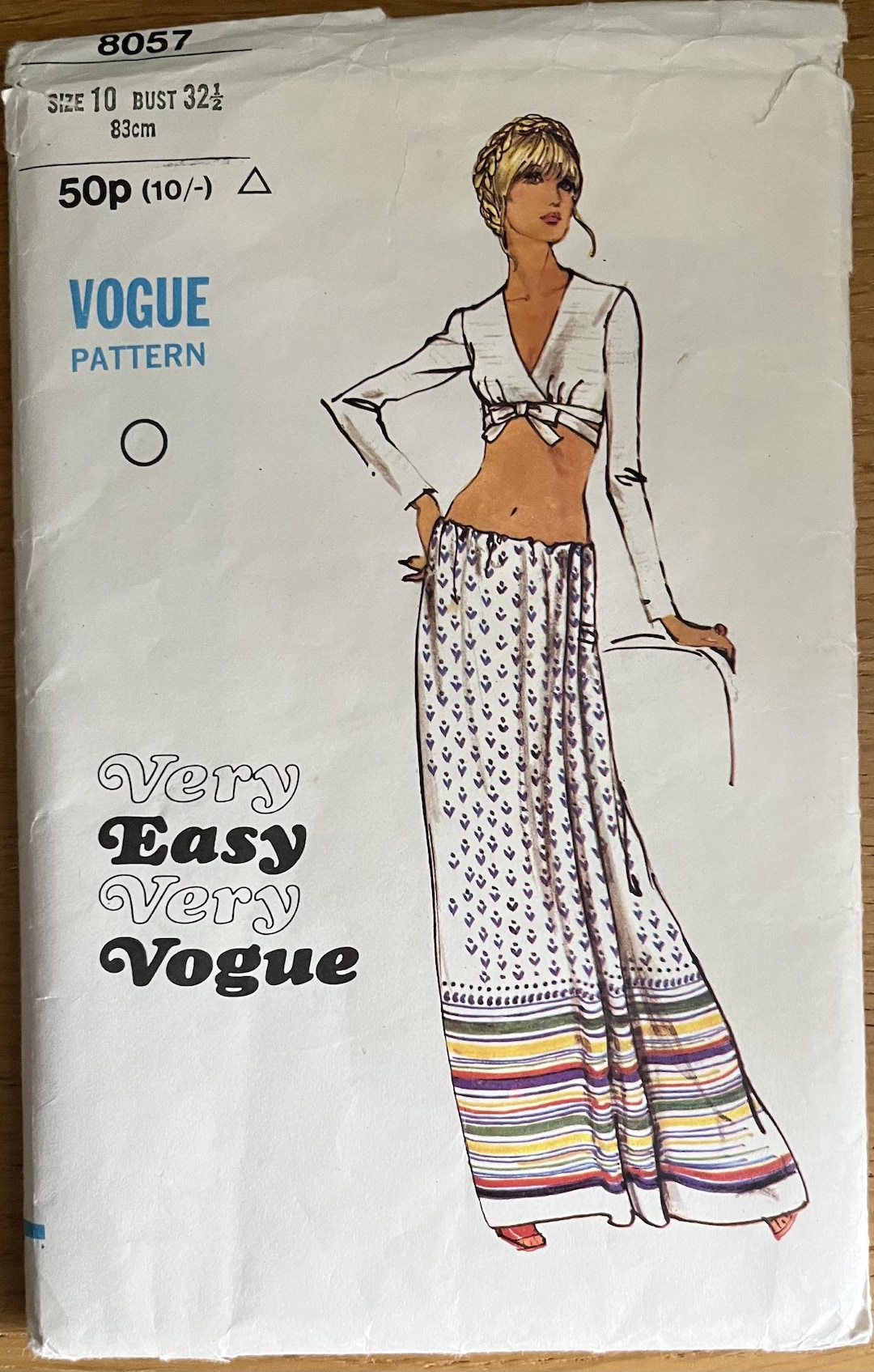 Vintage 1970s Sewing Pattern: Midriff Blouse & Tubular Maxi-skirt Set ...