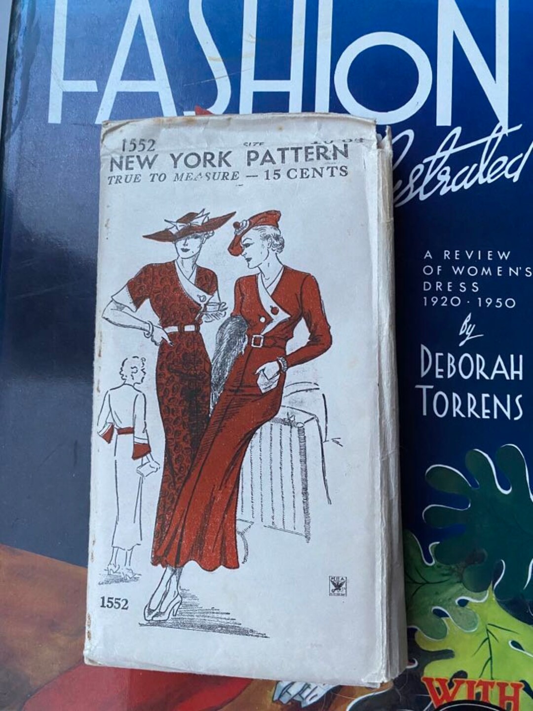 Vintage 1930's Sewing Pattern: Slick Art Deco Style Dress - Bust 34 ...