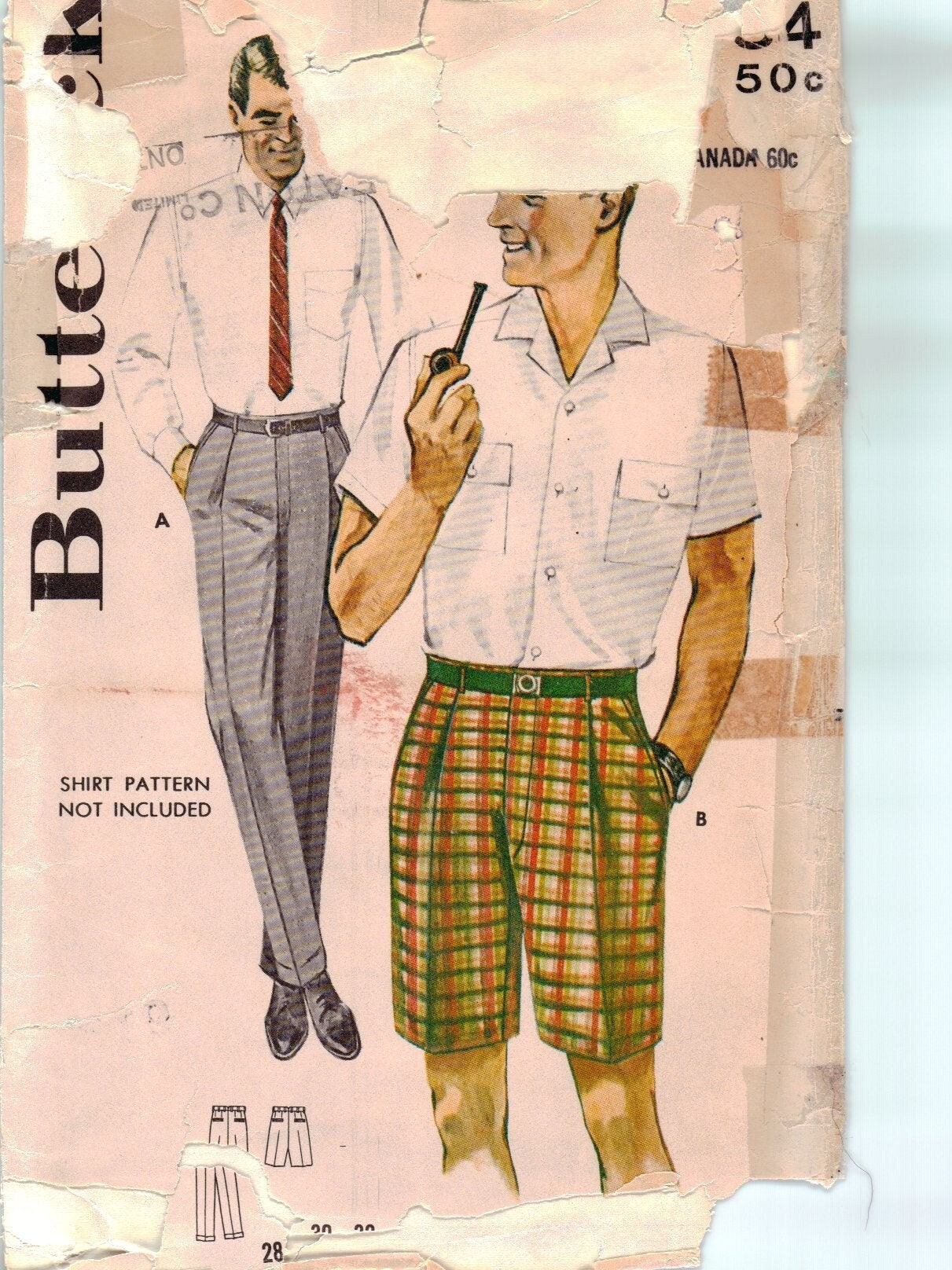 Vintage 1960's Sewing Pattern: Mens Pants Slacks - Etsy