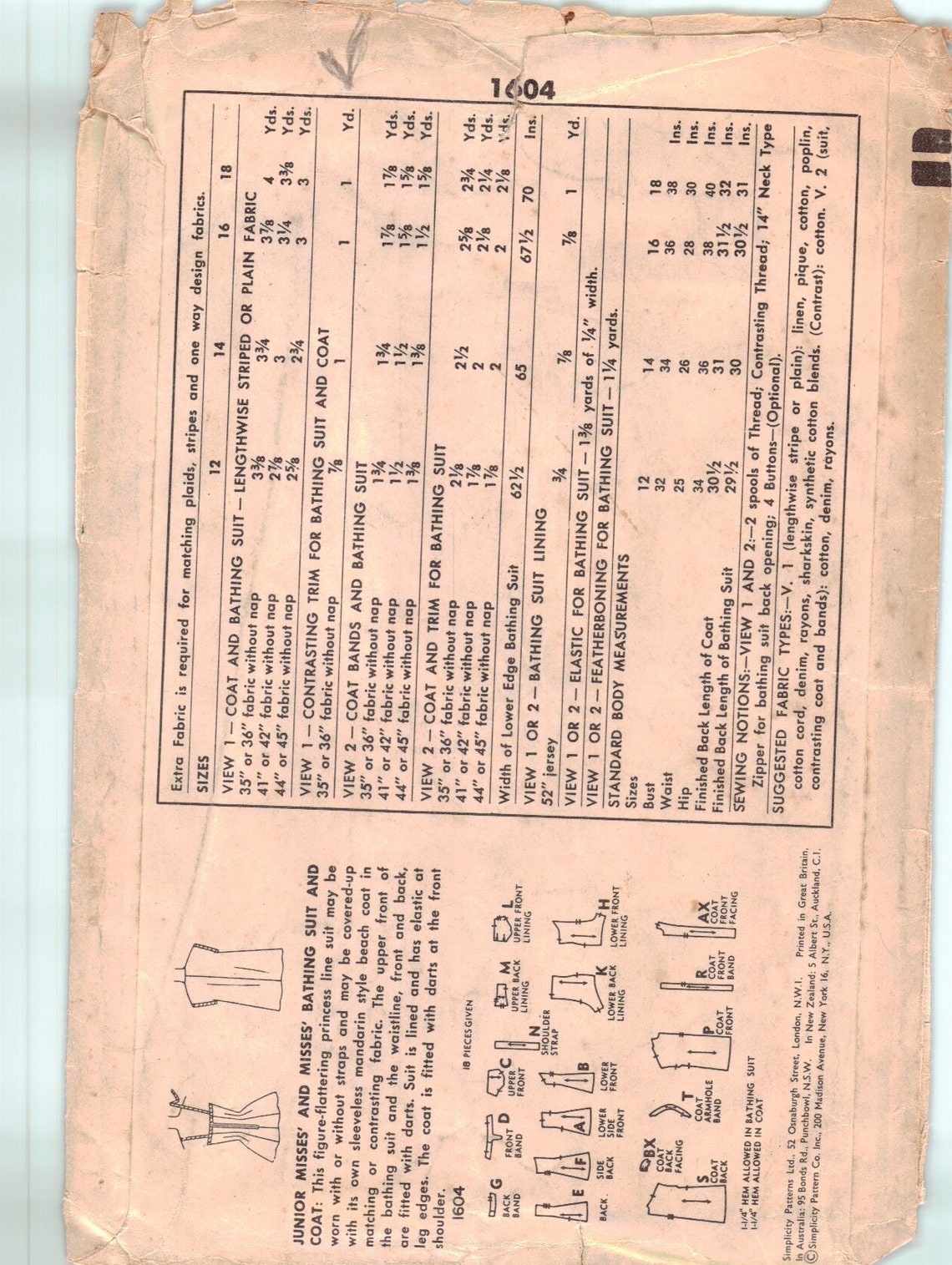 Vintage 1950s Pattern – Three-piece Play Suit - Bust 36" - Etsy