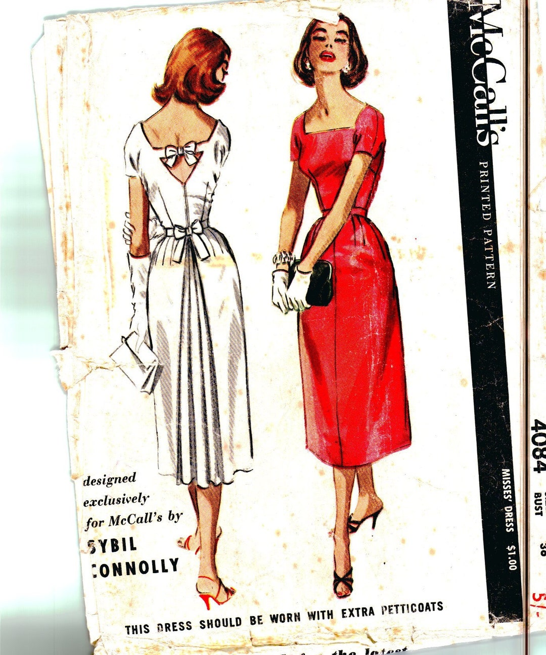 Vintage 1950s Sewing Pattern, Dress - Bust: 36” (91.5cm) - Etsy