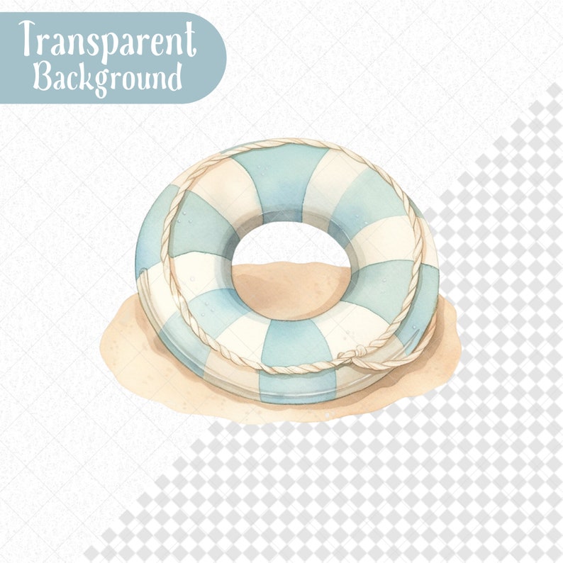 Watercolor Summer Beach Clipart Bundle, Ocean Cottagecore Style ...