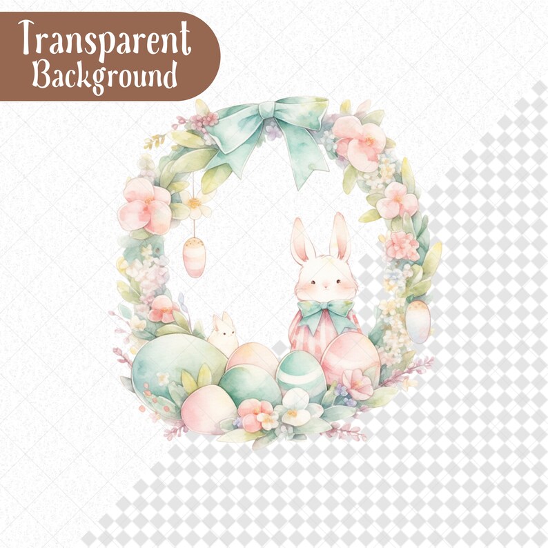 Watercolor Bunny Tea Time Clipart Bundle, Cottagecore Easter PNG ...