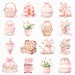 Watercolor Pink Bunny Clipart Bundle, Easter Egg Cottagecore ...