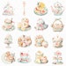 Watercolor Bunny Tea Time Clipart Bundle, Cottagecore Easter PNG ...
