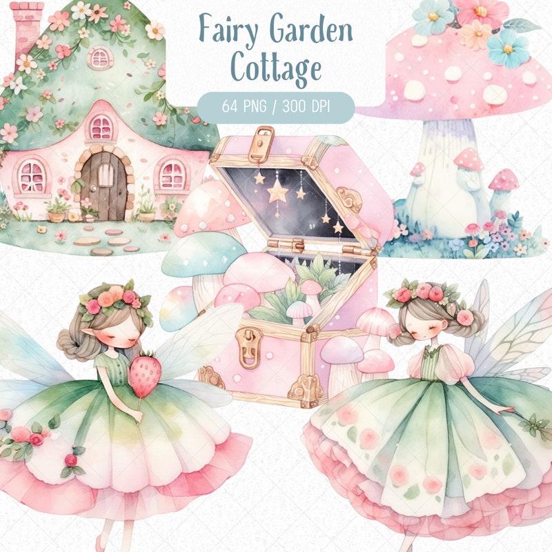 Fairy Garden Clipart - Etsy