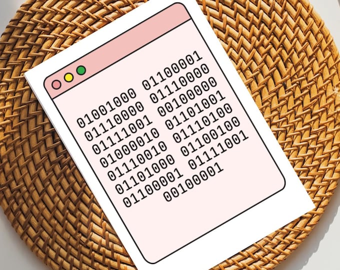 Binary Birthday Card / Binary Code / Happy Birthday Card for Geeks ...