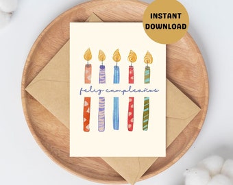Feliz Cumpleaños / Happy Birthday Printable Card / Instant - Etsy