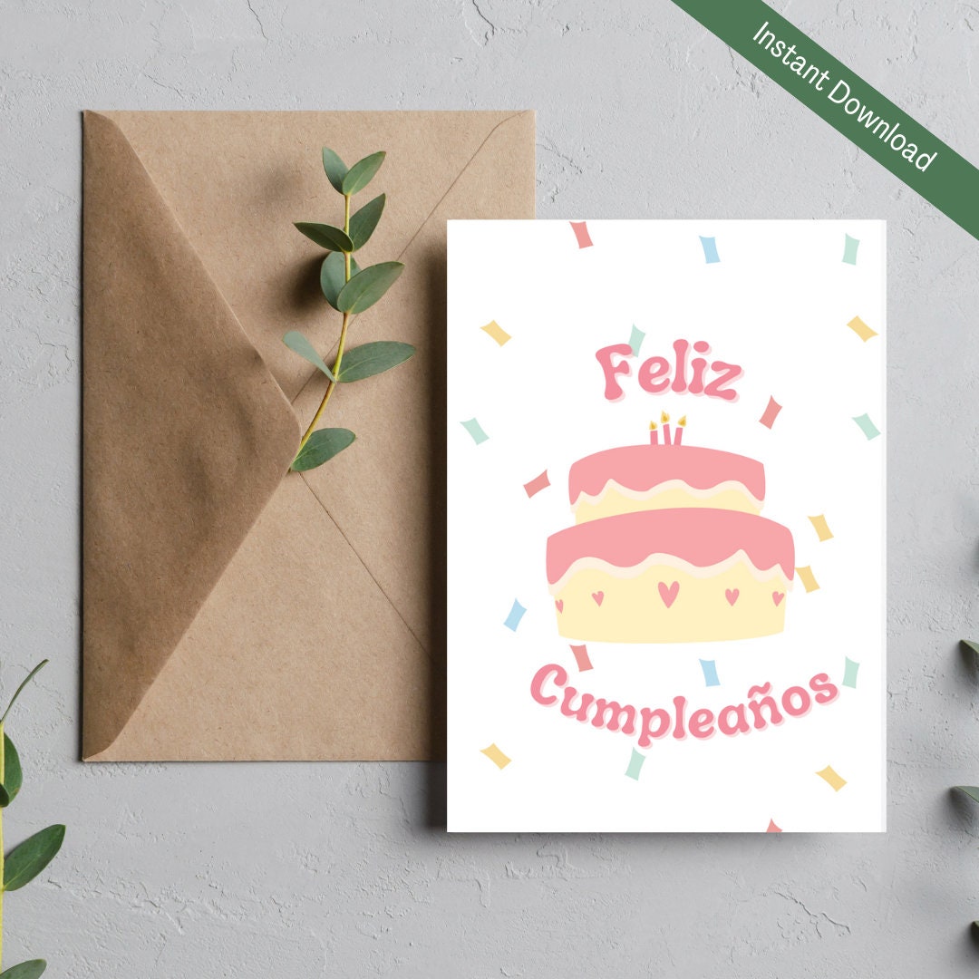 Feliz Cumpleaños Printable Card - Etsy