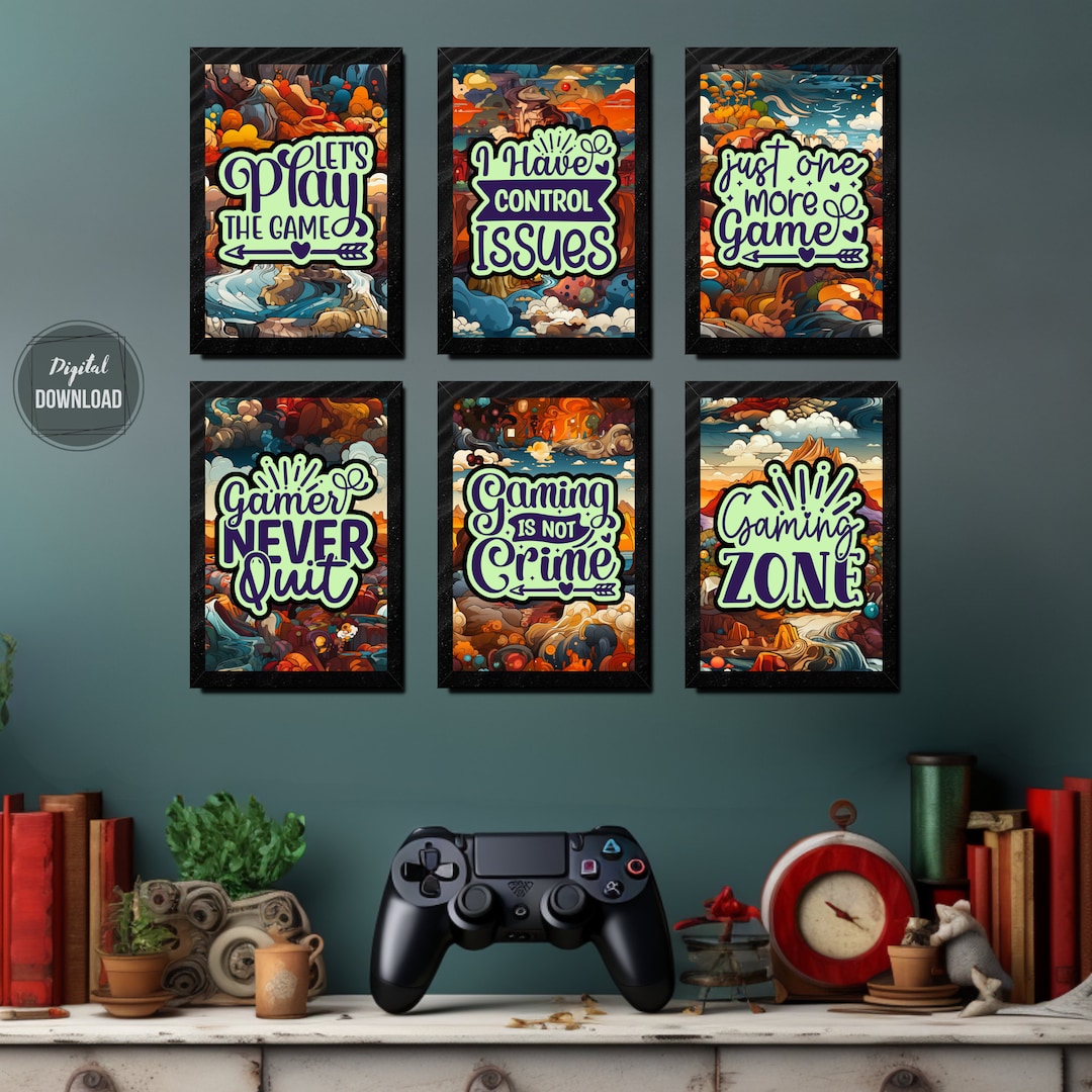 Gaming Room Quotes Phrase Word Art, Kawaii Gaming Room Decor Poster ...