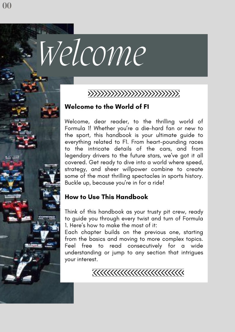 Formula 1 Fan Handbook: F1 Tips & Trivia (digital E-book) - Etsy