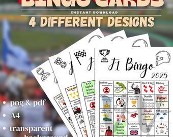 Updated Digital Formula 1 Bingo Card 2025 - Racing Game for Fans ...