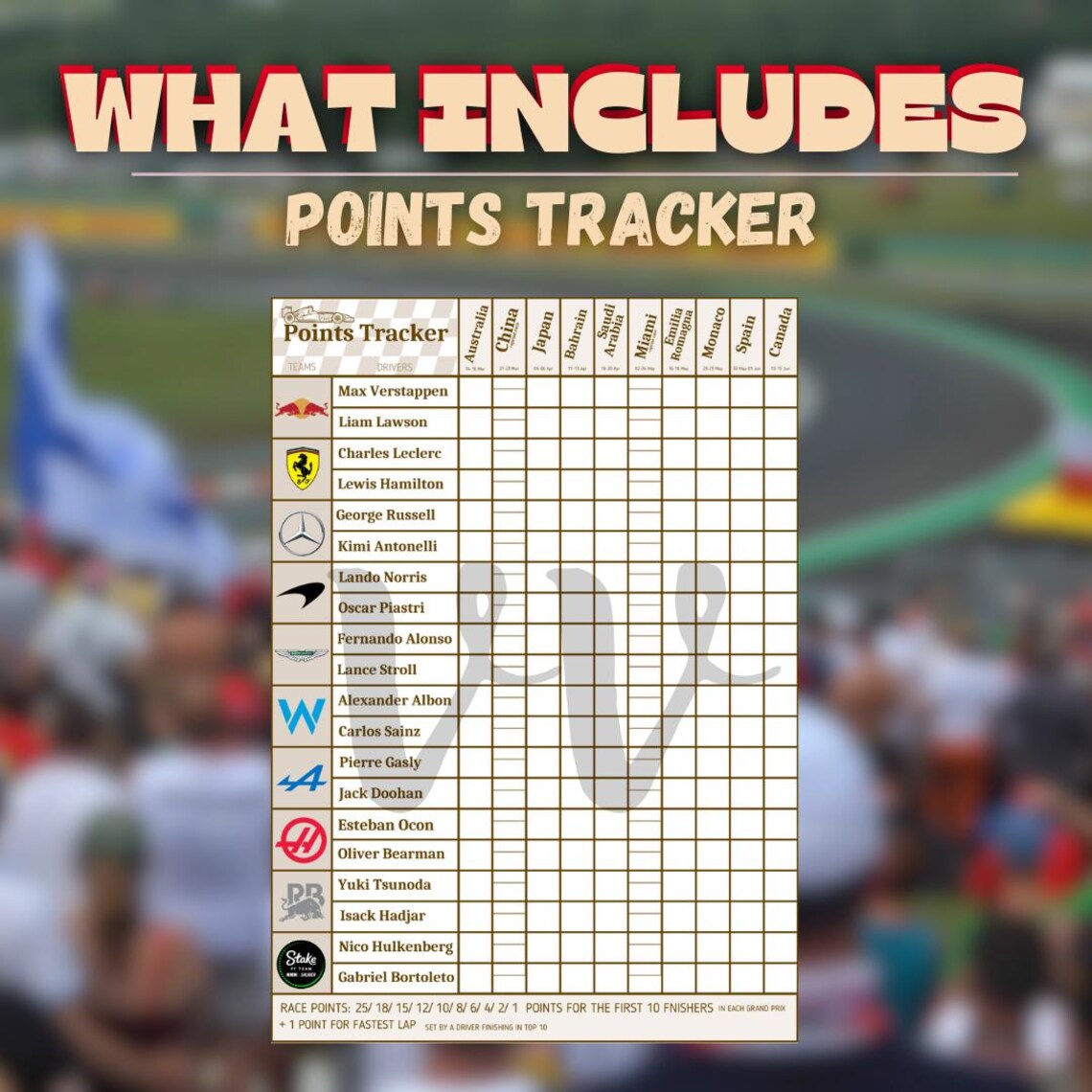 2025 Formula 1 Digital Tracker/journal - Organize Your Racing Passion ...