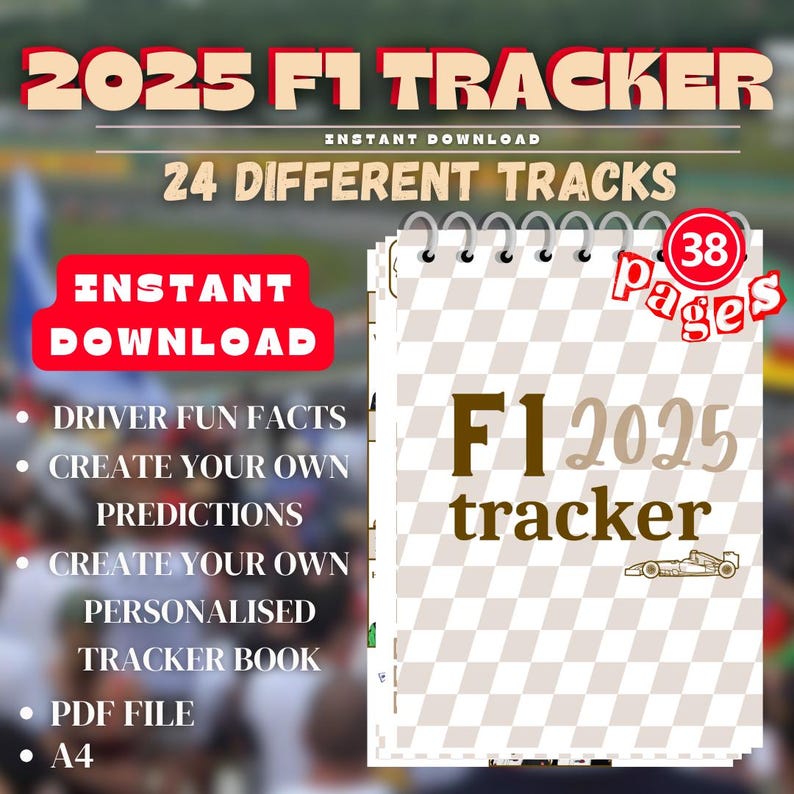2025 Formula 1 Digital Tracker/journal - Organize Your Racing Passion ...