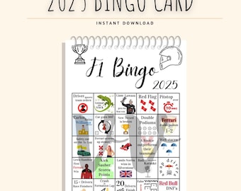 Formula 1 2025 Bingo Card - Etsy