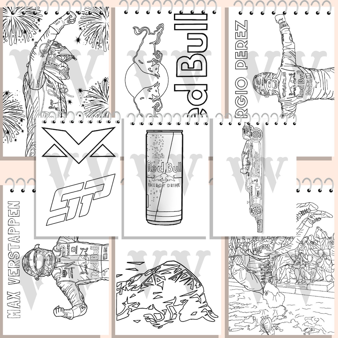 Digital Red Bull F1 Coloring Book-creative Motorsport Activity for ...