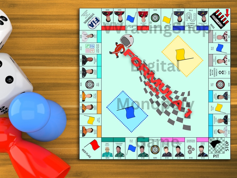 Printable Monopoly Formula 1 Edition 2024: Family Board Game (digital ...