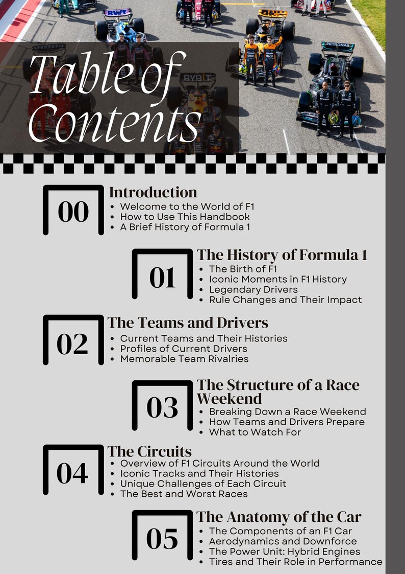 Formula 1 Fan Handbook: F1 Tips & Trivia (digital E-book) - Etsy