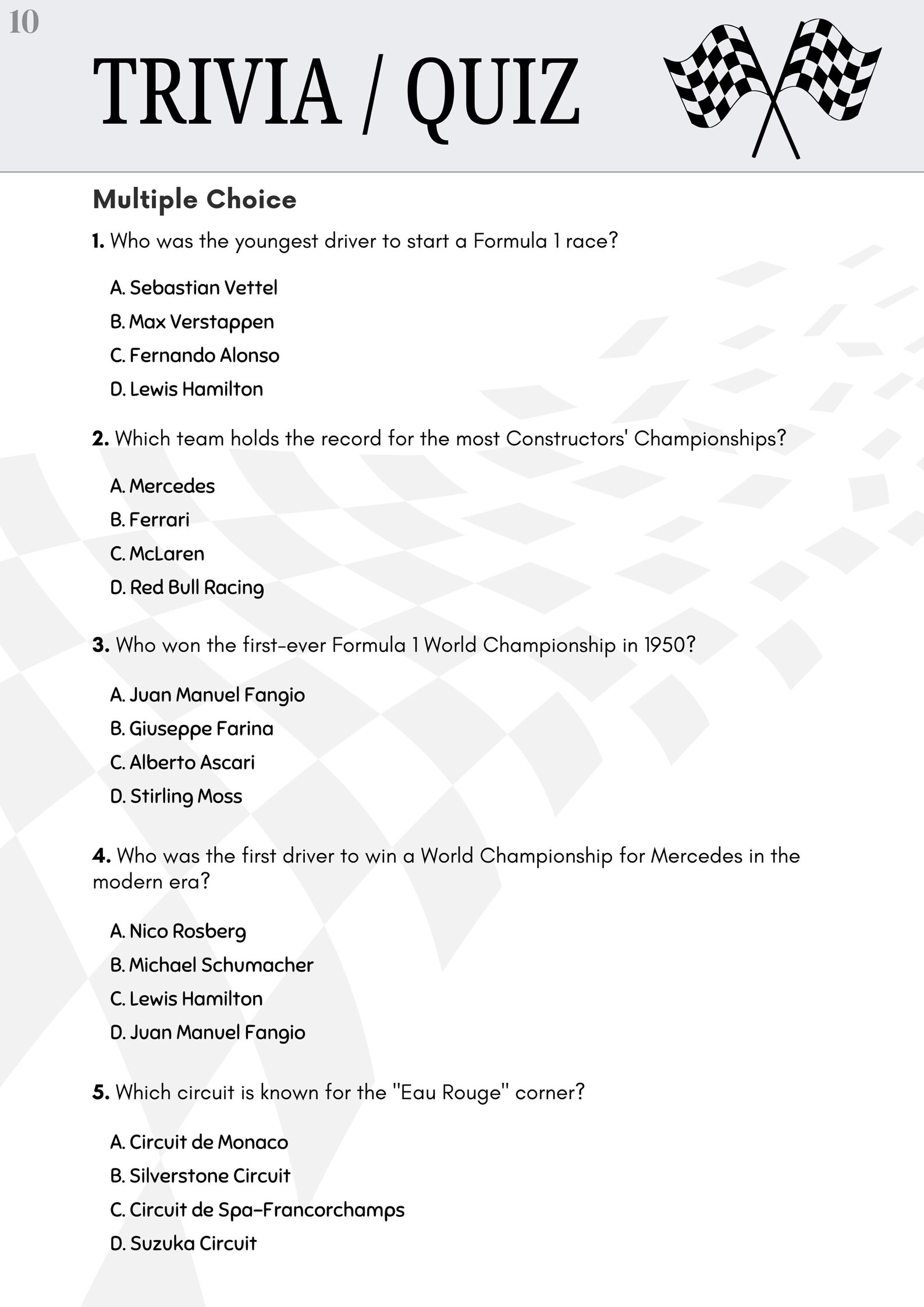 Formula 1 Fan Handbook: F1 Tips & Trivia (digital E-book) - Etsy