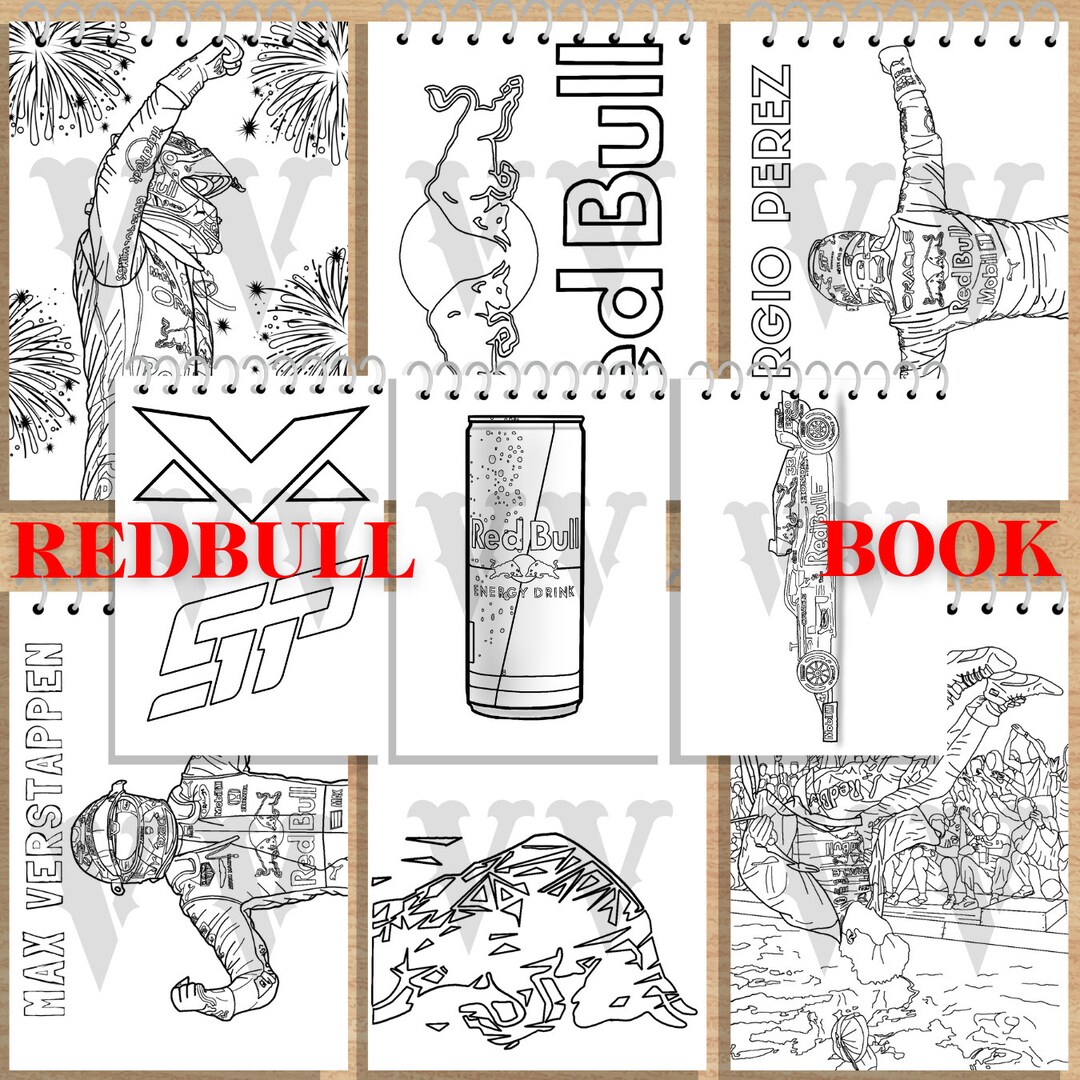 Digital Red Bull F1 Coloring Book-creative Motorsport Activity for ...