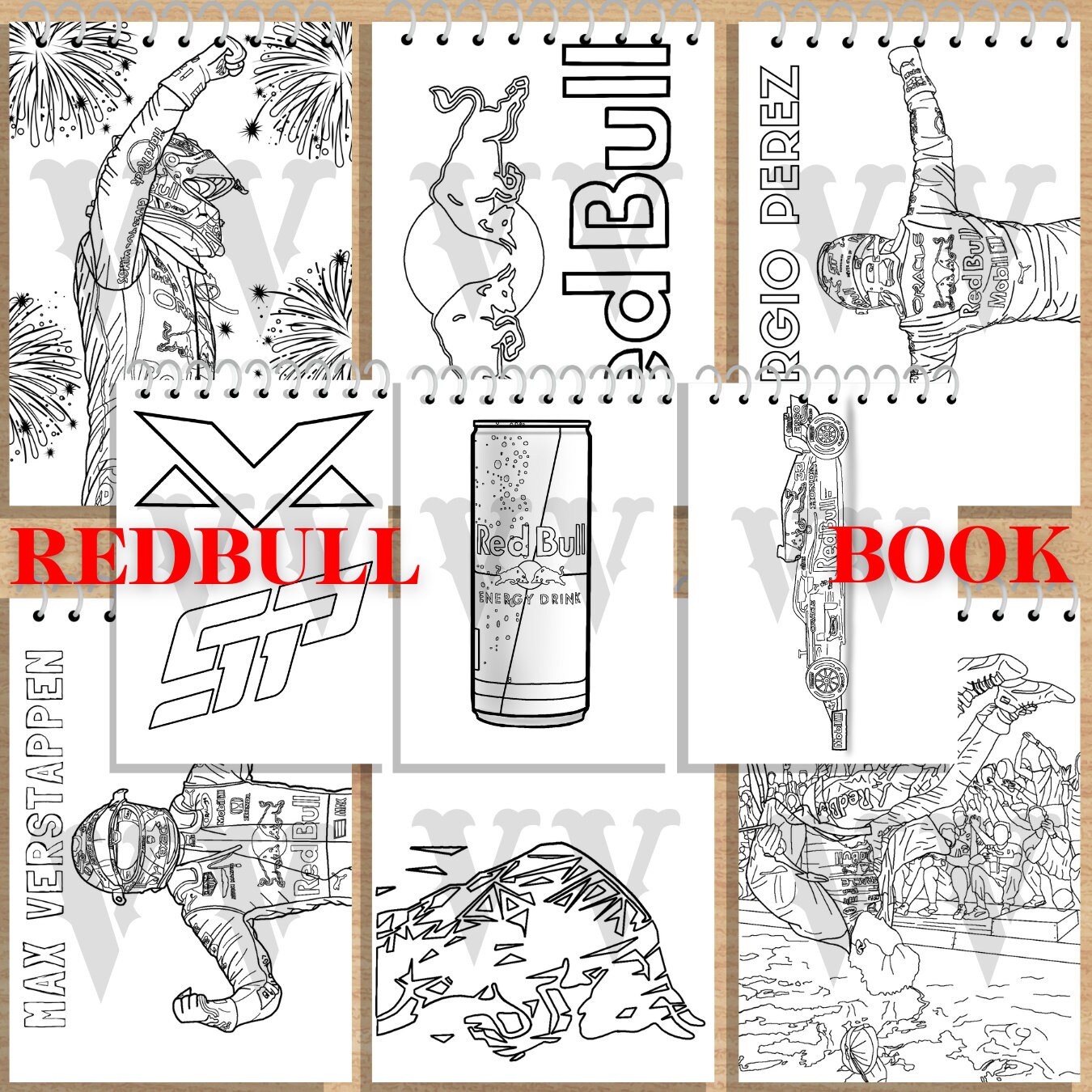 Digital Red Bull F1 Coloring Book-creative Motorsport Activity for ...