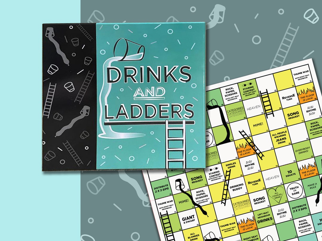 Drinks and Ladders Party Board Game for Adults Fun Game for Parties ...