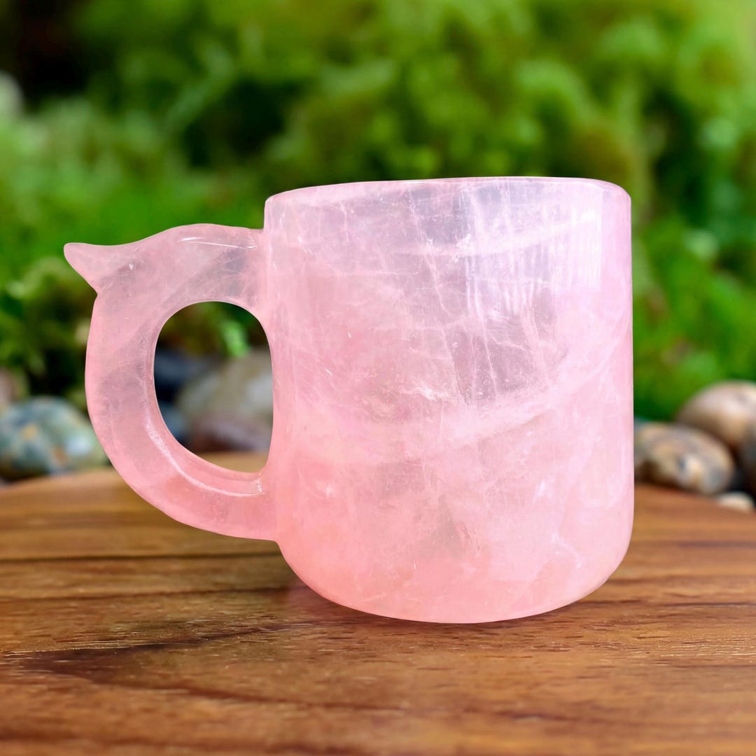 1pcs Natural Crystal Quartz Cup, Coffee Tea Cup, Rose Quartz Cup ...