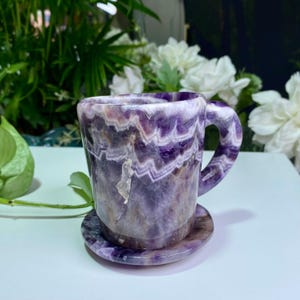 1pcs Natural Dream Amethyst Cup, Crystal Couple Tea Cup, Coffee Cup ...