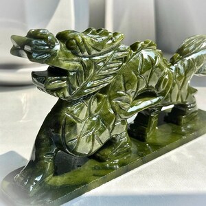 Natrual Green Jade Dragon Kirin Kylin Carving,crystal Jade Dragon Kirin ...