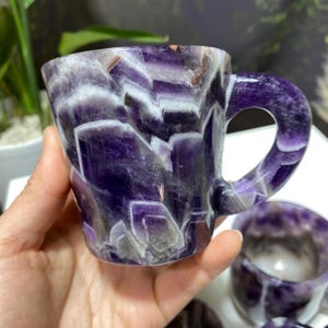 1pcs Natural Dream Amethyst Cup, Crystal Couple Tea Cup, Coffee Cup ...