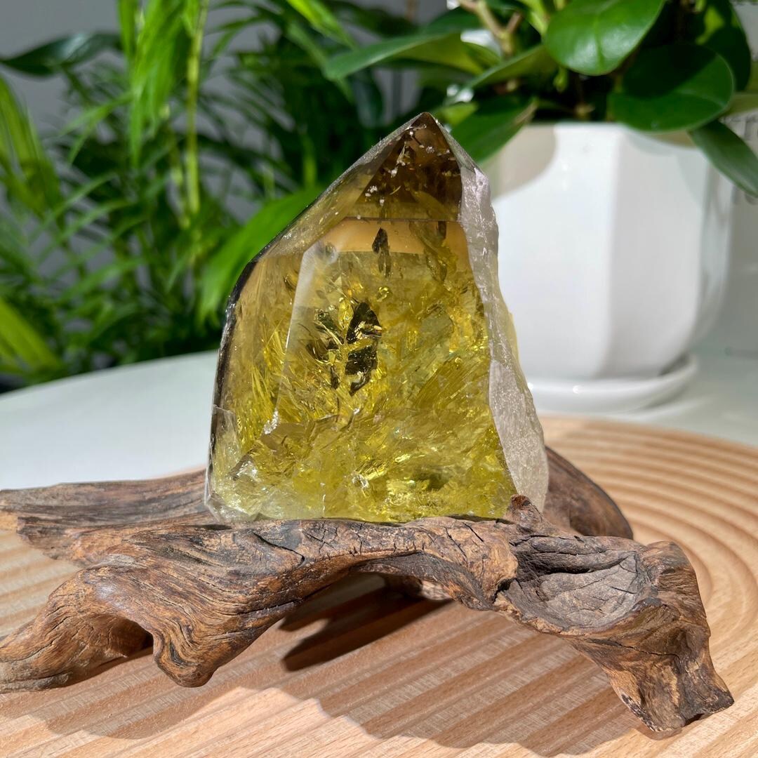 Natural Citrine Tower With Rainbow, Rainbow Citrine Freeform, High ...