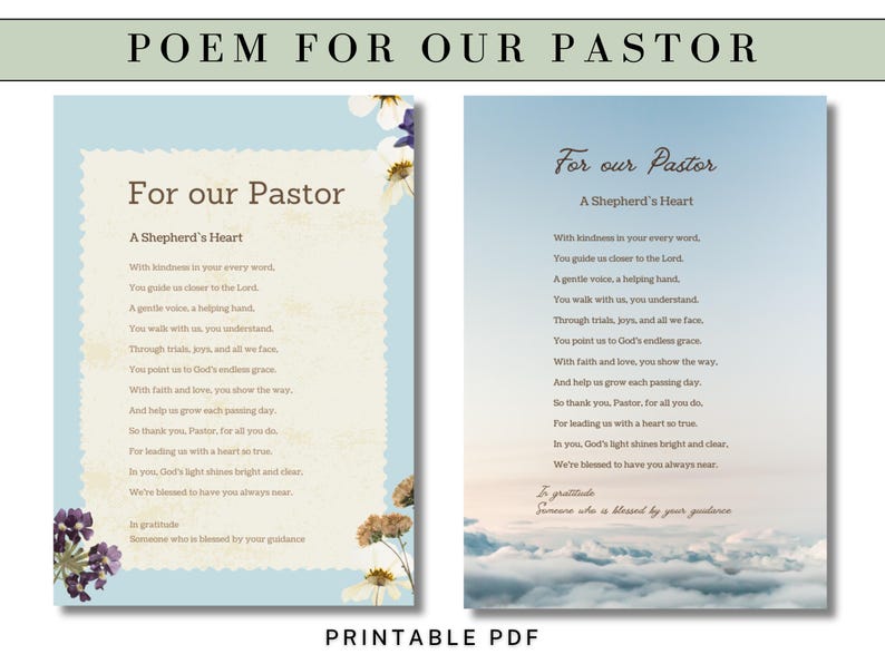 Pastor Poem Print, Pastor Appreciation Gift (digital Download) - Etsy