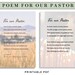 Pastor Appreciation Poem Print: Heartfelt Gift for Pastor (digital ...