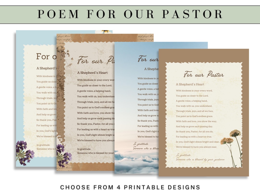 Pastor Poem, Pastor Appreciation, Pastor Gift, Gift for Pastor, Pastor ...