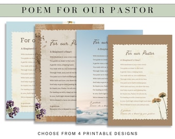 Pastor Appreciation Poem Print: Heartfelt Gift for Pastor (digital ...