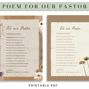 Pastor Poem Print, Pastor Appreciation Gift (digital Download) - Etsy