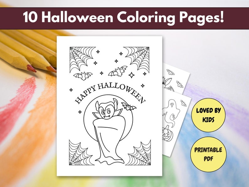 Halloween Coloring Pages, Spooky Printable, Coloring for Kids, Fall ...