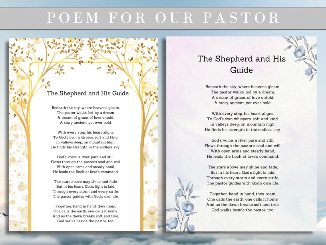Pastor Appreciation Poem Print: Christian Gift (digital Download) - Etsy