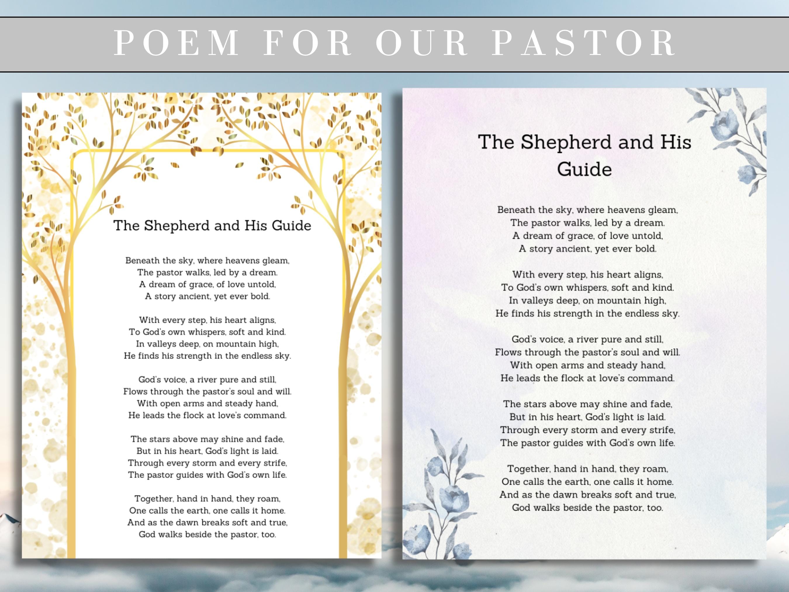 Pastor Appreciation Gift From Church, Pastor Poem, Pastor Gift, Gift ...