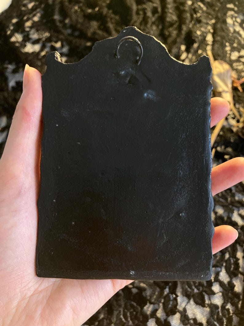 Shining Eye , Gothic Hand-drawn Ink Painting and Ceramic Dusty Frame ...